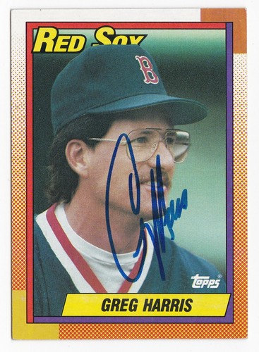 Greg Harris Autograph On A 1990 Topps - Boston Red Sox | eBay