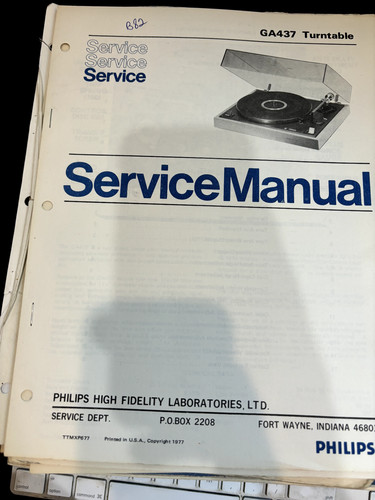 PHILIPS GA437 GA-437 TURNTABLE Repair Service Manual FROM THE USA ...