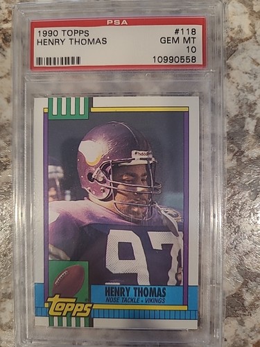 1990 Topps #118 Henry Thomas Gem Mint PSA 10 Minnesota Vikings Low Pop ...