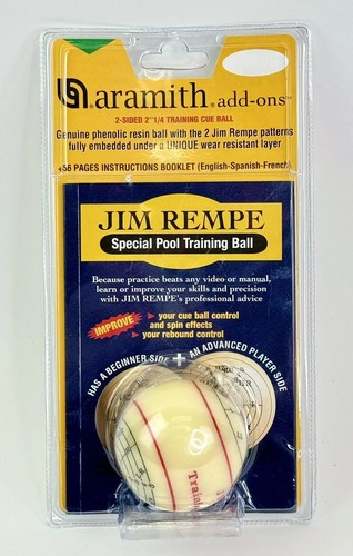 Aramith Jim Rempe Training Cue Ball 2-1/4" Regulation Size Billiard ...