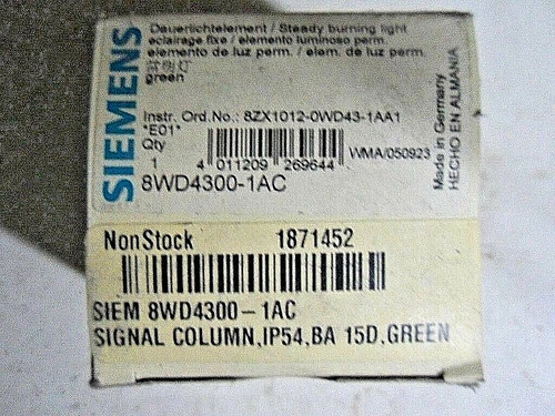 Siemens 8wd4 300-1ac Green Stack Light 230v 7w for sale online | eBay