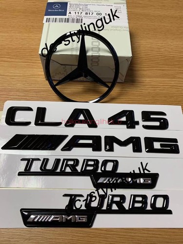 Gloss Black Rear Boot Star Badge & Emblems for CLA45 AMG W117 | eBay