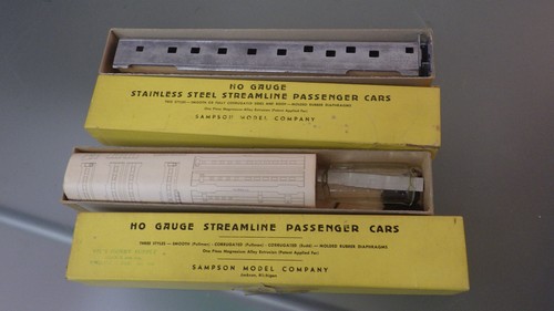 2 Vtg HO Sampson Models Streamline Passenger Car Metal-Wood Kit LOT ...