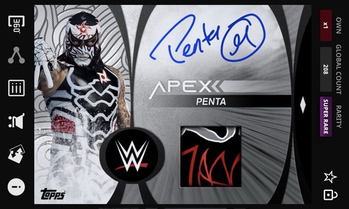 Penta - Gray Signature Relic SR 1000cc - Topps WWE Slam Apex 25 Digital ...