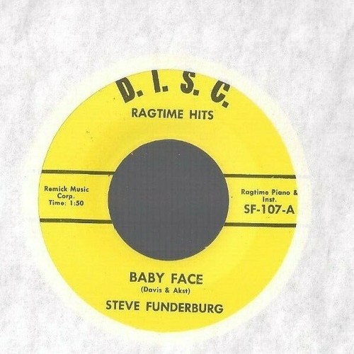 STEVE FUNDERBURG Baby Face 45 RECORD PRIVATE JAZZ RAGTIME DISC RECORDS ...