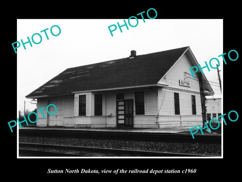 OLD 8x6 HISTORIC PHOTO OF SUTTON NORTH DAKOTA THE RAILROAD DEPOT c1960 ...