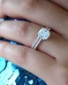 2.80 Ct Cushion Cut Diamond U-Setting Engagement Ring w/ Band H, VS2 ...