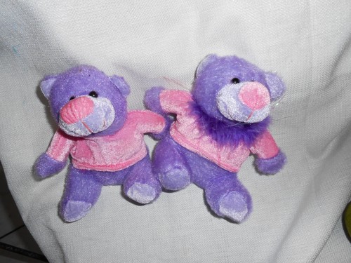 HUGFUN HUG FUN PINK PURPLE TEDDY BEAR BOY GIRL SPARKLE SET 2 LOVEY 7 ...
