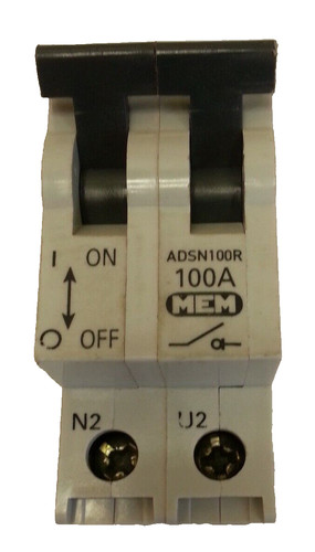 EATON MEM 100A 2 POLE MAIN SWITCH DISCONNECTOR MEMSHIELD ADSN100R ...