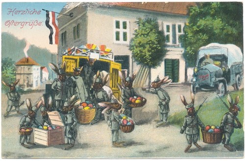 WWI German Easter Rabbit Soldiers Load Eggs in Military Vehicles (?!) 👀 ...