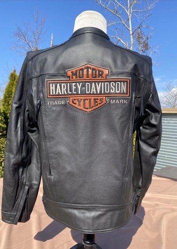 Harley Davidson Men BRAWLER Convertible Leather Jacket Vest Large 97146 ...