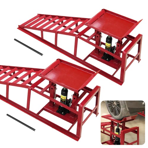 1 Pair 2 Ton Hydraulic Car Ramps Heavy Duty 4000KG Garage Bottle Lift ...