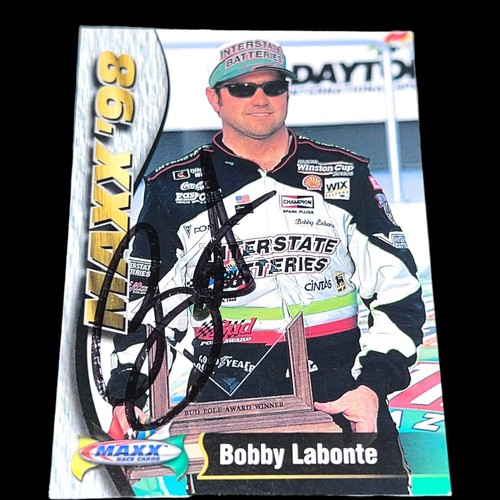 Bobby Labonte VINTAGE autographed NASCAR 50th ANNIV HOFer CHAMP card ...
