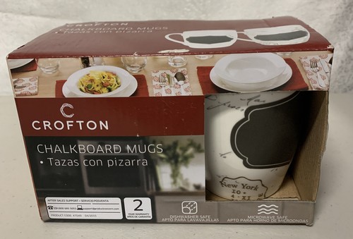 Crofton Chalkboard Mugs 2 Mugs Write Your Own Message Or Picture US14 ...