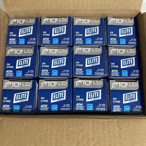 Elite TCP LED Light Bulb Lot of 12 Dimmable 5W 2700K 40W Replacement ...
