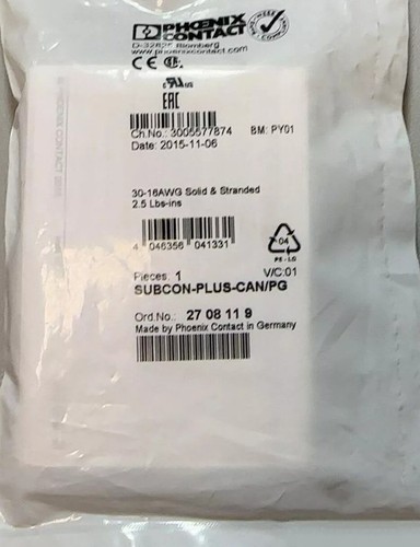 Phoenix Contact Connector SUBCON-PLUS-CAN/PG 2708119 | eBay