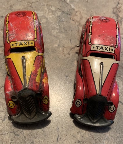 Vintage MARX Wind Up Tin Litho Toy Tricky Taxi Cab Car Red 1930s | eBay