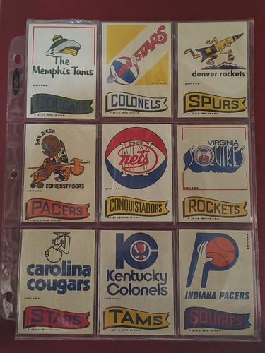 1971 Vintage ABA Basketball Team Sticker Logos - Lot of 9 | eBay