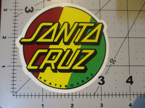 SANTA CRUZ Skate 3" Sticker Tricolor DOT Logo skateboard helmets decal ...