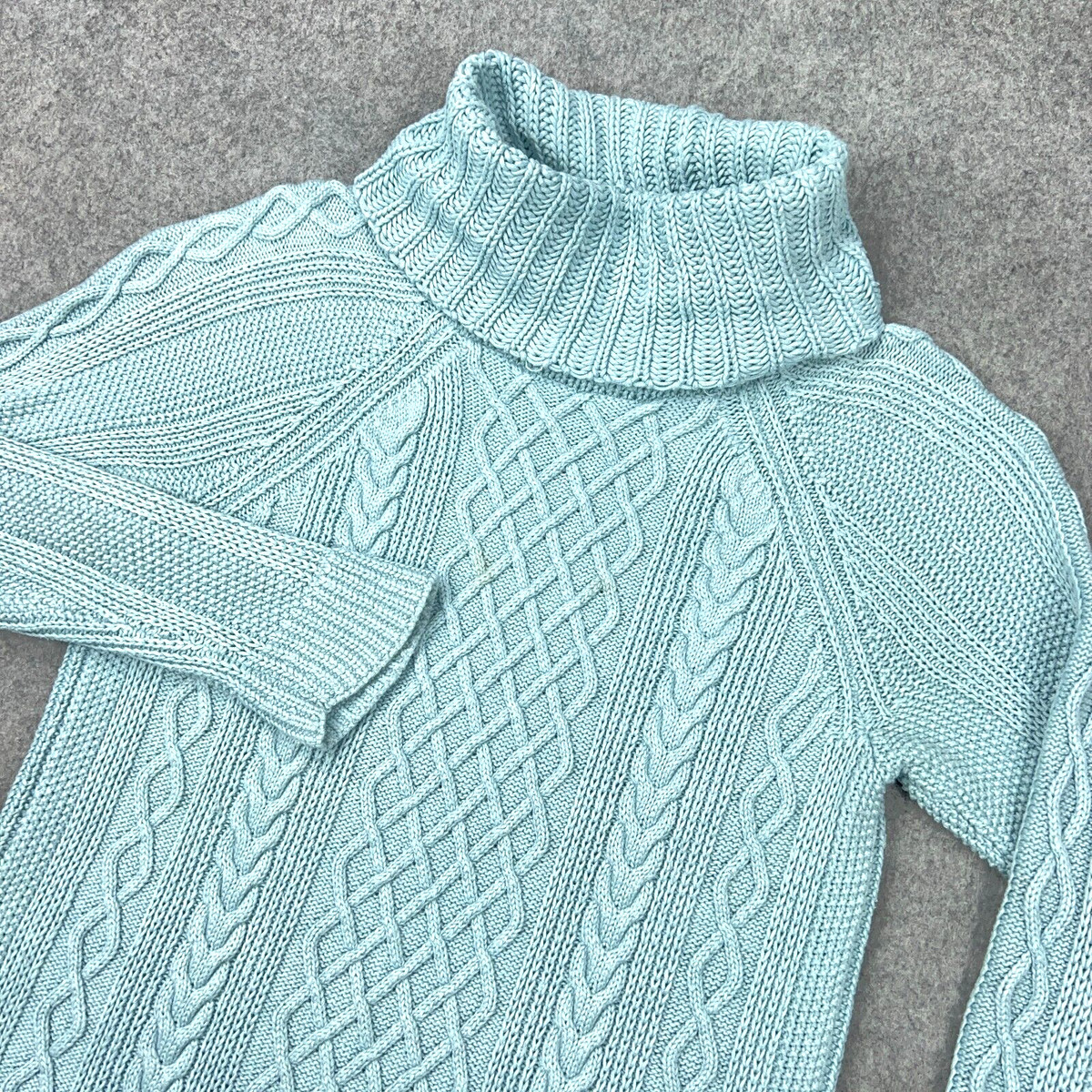 Talbots Pure Cashmere Twin Set Sweater Petite Small Buttons Women Aqua