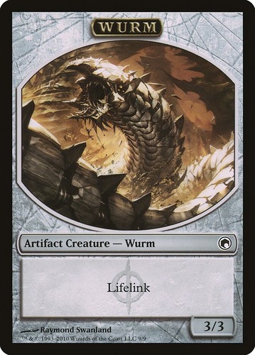 Wurm Lifelink 1x TOKEN MtG ENGLISH Scars of Mirrodin PLAYED | eBay