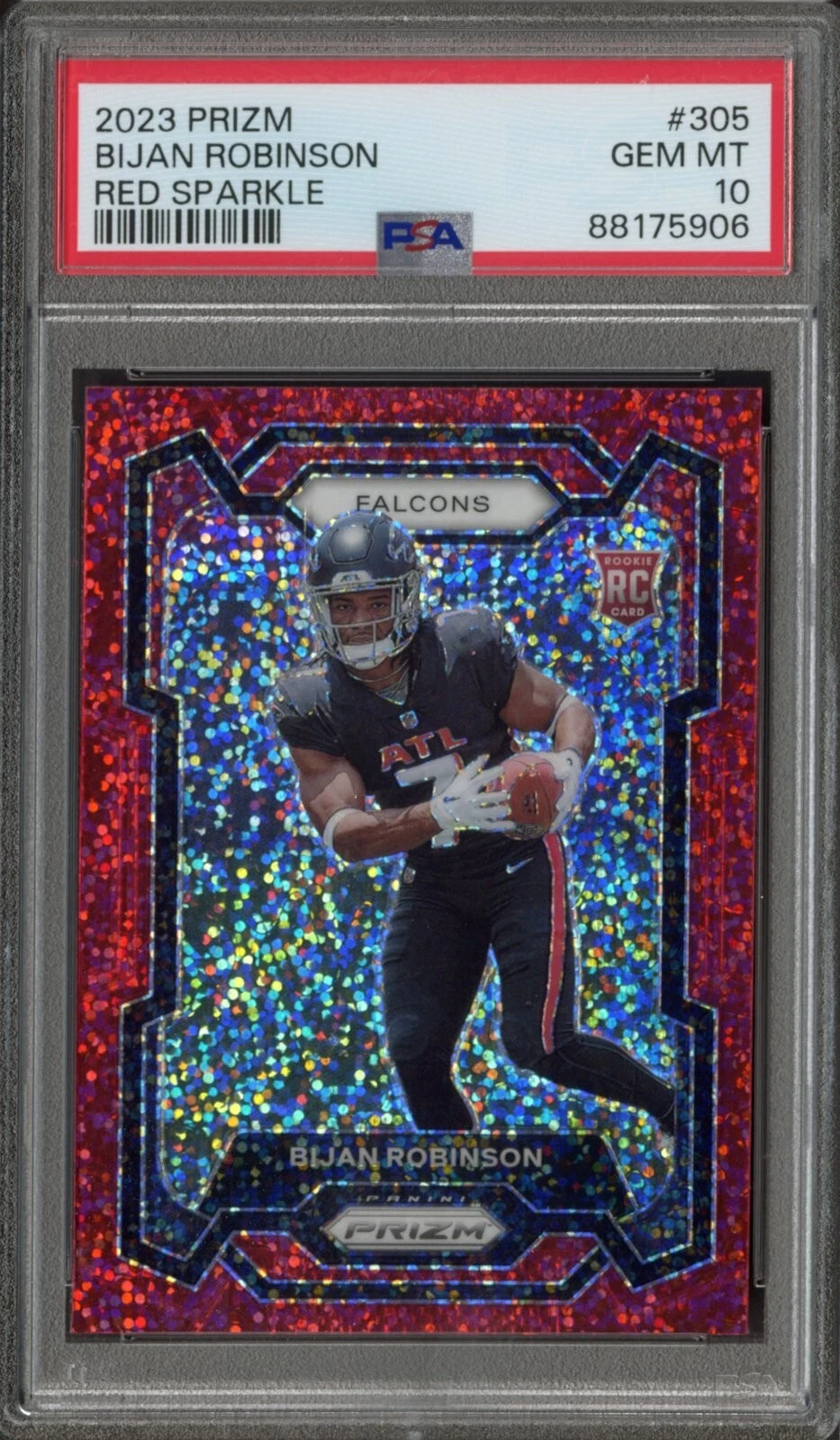 Bijan Robinson 2023 Prizm #305 Red Sparkle /(SSP) Price Guide - Sports ...