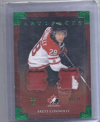 13-14 2013-14 ARTIFACTS BRETT CONNOLLY PATCH JERSEY EMERALD /75 126 ...