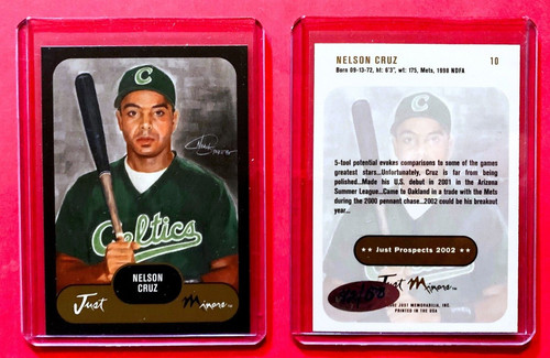 NELSON CRUZ Baseball Card 2002 Just Prospects *BLACK* Certified #'d RC ...