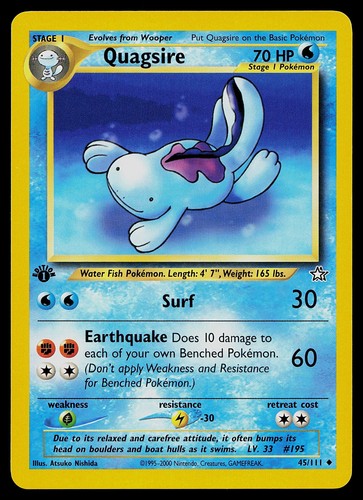 Pokemon Card - Quagsire Neo Genesis 45/111 Uncommon 1st Edition | eBay