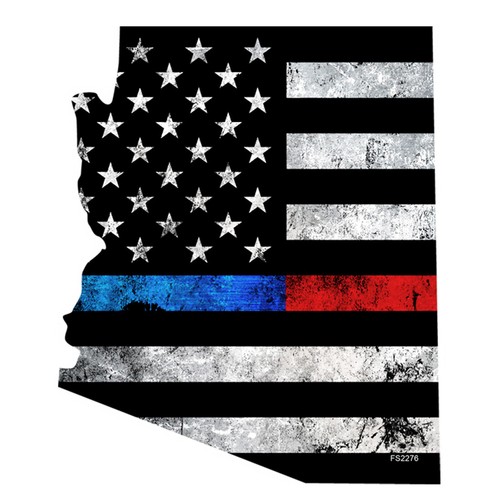 Arizona Thin BLUE RED Line Sticker - Car Truck Window Vinyl Decal USA ...