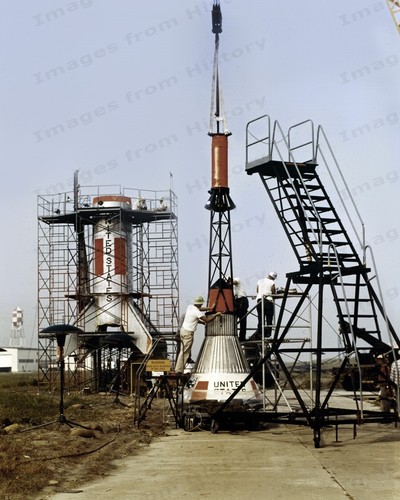 8x10 Print NASA Little Joe Capsule Hoisted aboard Booster #5501241 | eBay