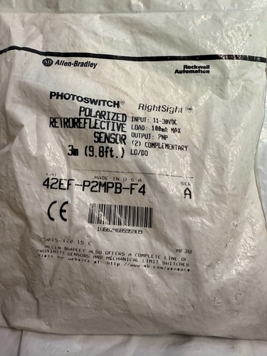 New Sealed Allen Bradley 42EF-P2MPB-F4 SER.A RightSight Photoelectric ...