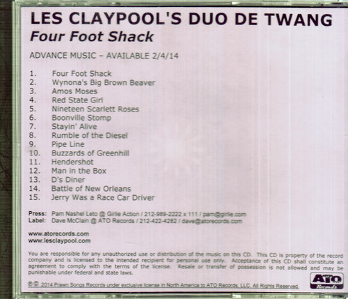 les claypool's duo de twand four foot shack cd promo primus | eBay
