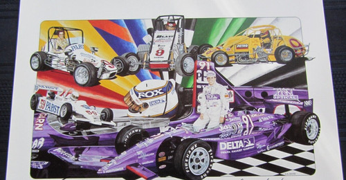 Artwork of Indy 500 Driver "Stan Fox", by artist of the Indy 500 D.R ...