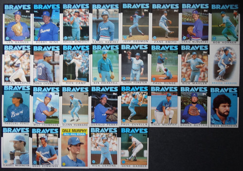 1986 Topps Atlanta Braves Team Set of 29 Baseball Cards | eBay