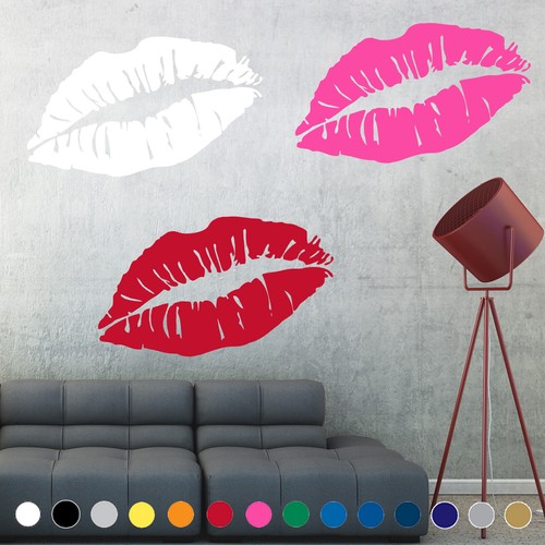 Lips Kiss Wall Decal Sticker Sexy Print Mark Lipstick Living Room House ...