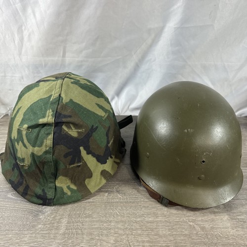 WWll World War ll USMC Helmet Front Seam Helmet Set & ERDL Post Vietnam ...