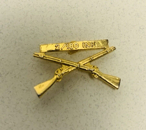 US Army Infantry Crossed Rifle Pin, 2/180 INF, Hat Lapel Pin Badge ...
