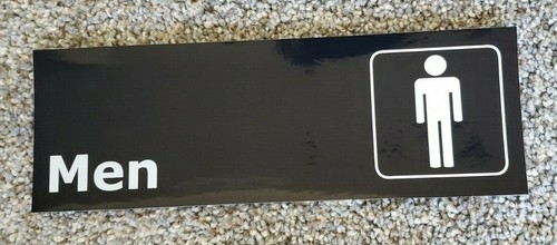 MENS ROOM Sticker Sign 9x3 inch MADE IN USA not CORPORATE Door Restroom ...
