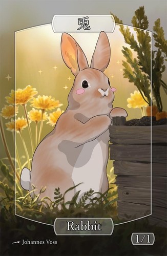 MtG Rabbit / Bunny Sparkly Token - Johannes Voss NEW Magic the ...