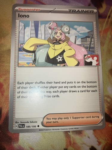 Iono Pokemon Prize Pack Series 4 Promo Pokemon Card NM Play Stamp | eBay