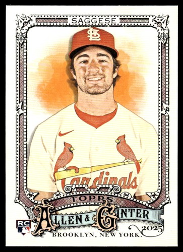Thomas Saggese 2025 Topps Allen & Ginter Rookie Card | RC #127 St ...