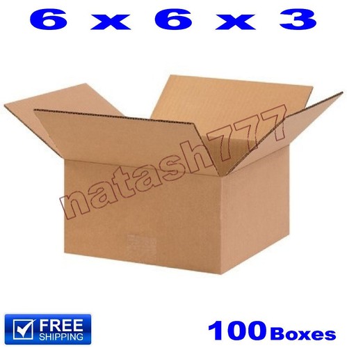 100 - 6x6x3 Cardboard Boxes 32ECT Mailing Packing Shipping Box ...