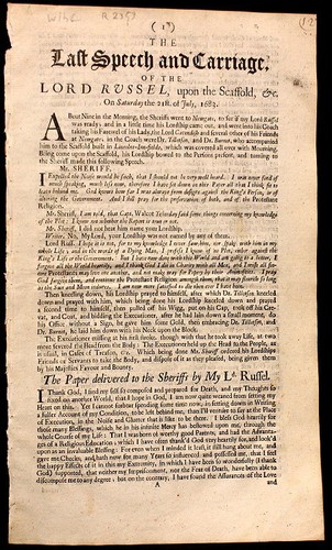 RYE HOUSE PLOT - The Last Speech and Carriage of the Lord Russel - 1683 ...