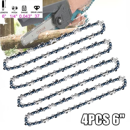 4PCS 6" Chain Saw Chain For 6 inch Electric Chainsaw Hand Held Wood ...