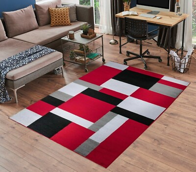 Red Black Grey Rug for sale | eBay