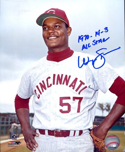 Wayne Simpson (d.) Cincinnati Reds w/1970 ALL STAR inscrip. signed 8x10 ...