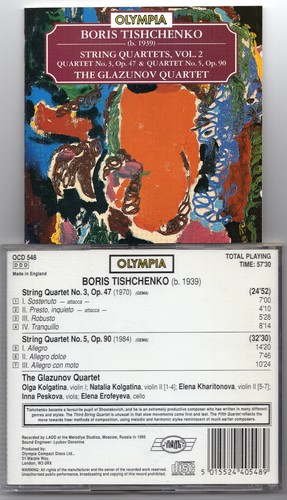 Boris Tishchenko - String Quartets Nos. 3 & 5, Glazunov Quartet ...