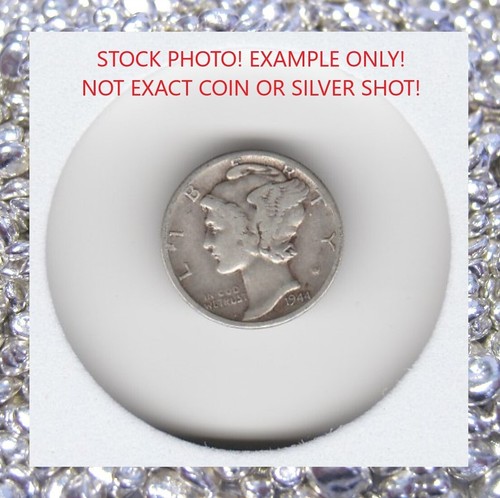 1 Silver MERCURY DIME Circulated Random Year + 3 Grams .999 Silver Shot ...