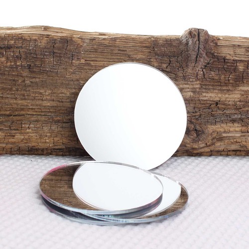 4 x Round Coffee Tea Cup or Wine Glass Mirror Coaster Place Mat Hand ...
